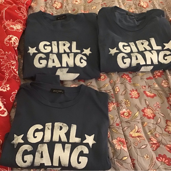 Tops | Set Of 3 Girl Gang Tops 10 Cotton New | Poshmark